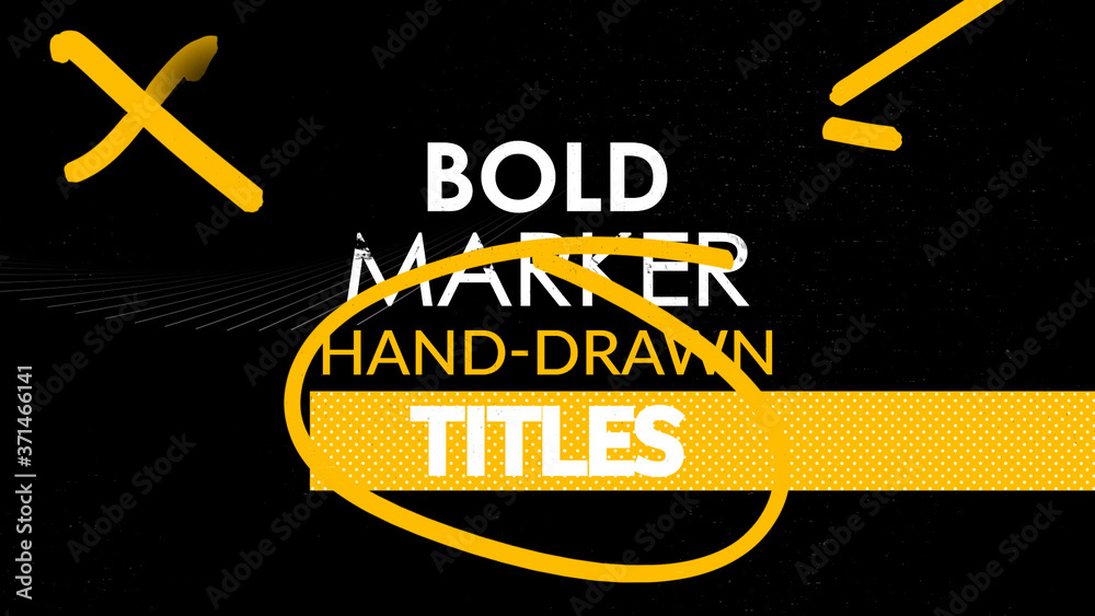 Bold Marker Hand Drawn Titles Stock Template | Adobe Stock