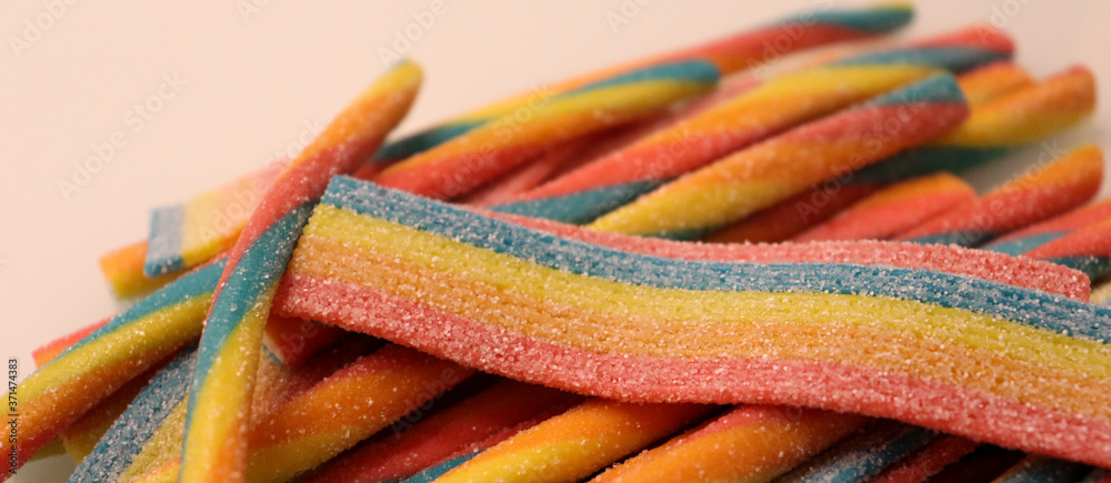 Different types of candy that give a beautiful color to the image ...