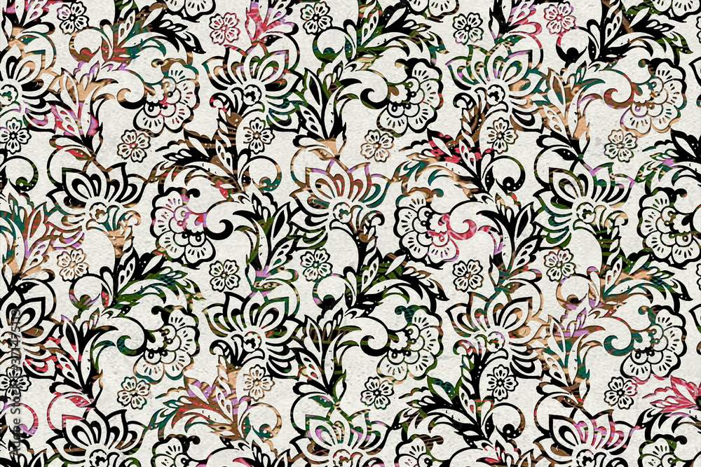 seamless floral pattern with flowers, ethnic pattern background. Design ...