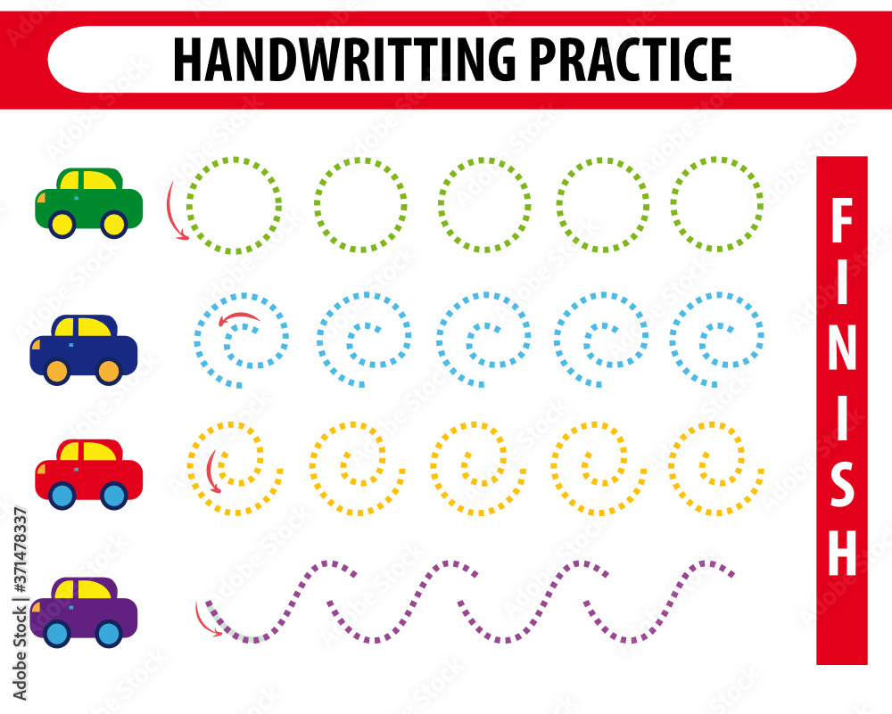 Handwriting practice sheet. Educational children game, printable ...