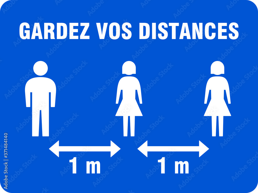 Vecteur Stock Gardez Vos Distances ("Keep Your Distance" in French ...