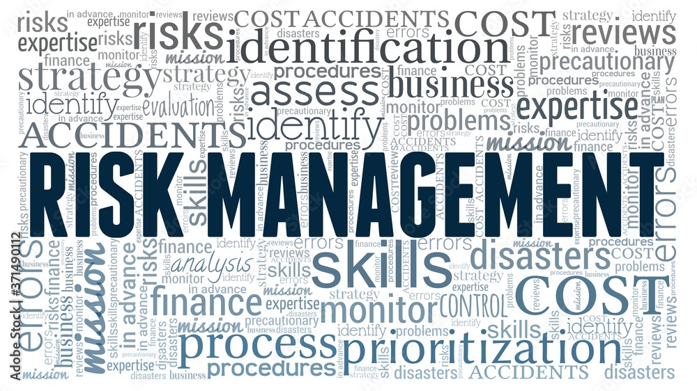 Risk management word cloud isolated on a white background. Stock Vector ...