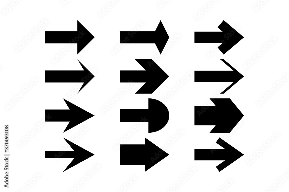 One side arrows. Big collection of different arrow icons on a white ...