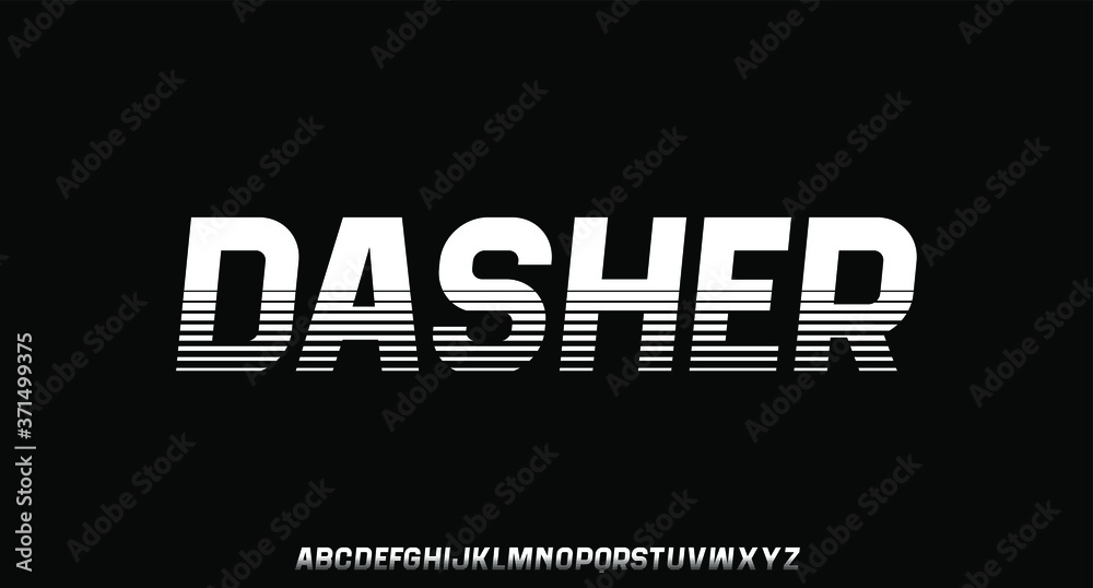 DASH futuristic font technology typeset VECTOR ALPHABET Stock Vector ...