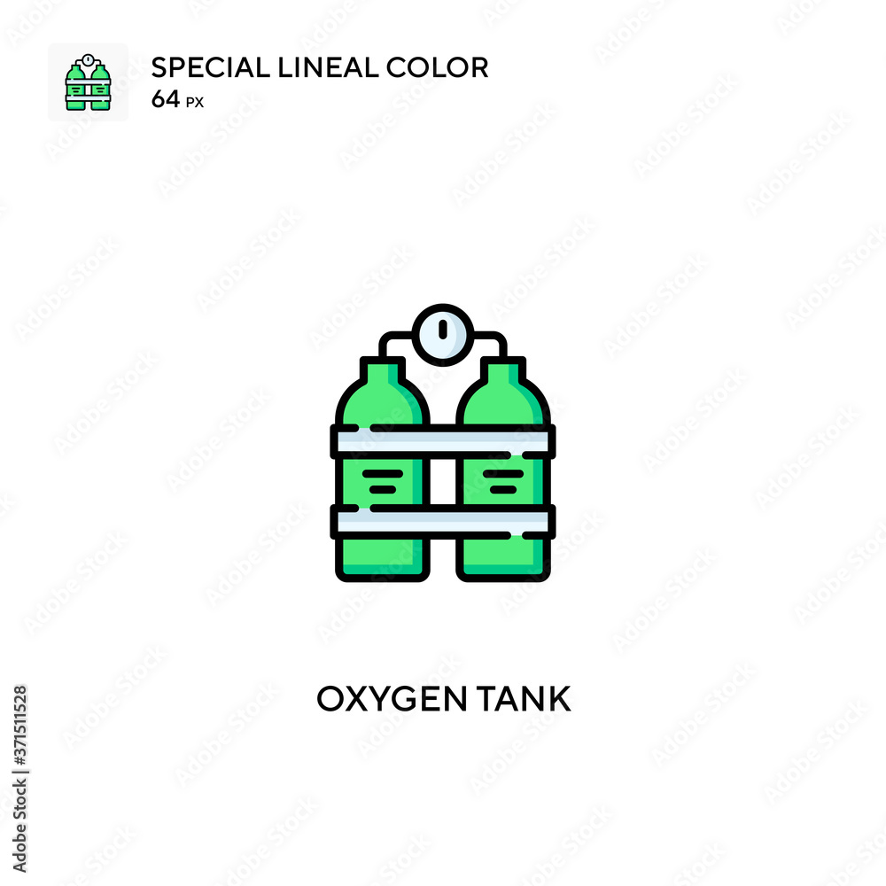 Oxygen tank Special lineal color vector icon. Oxygen tank icons for ...