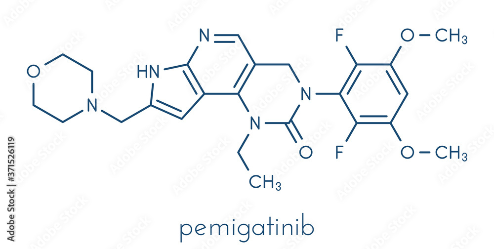 Pemigatinib cancer drug molecule Skeletal formula. Stock Vector | Adobe ...