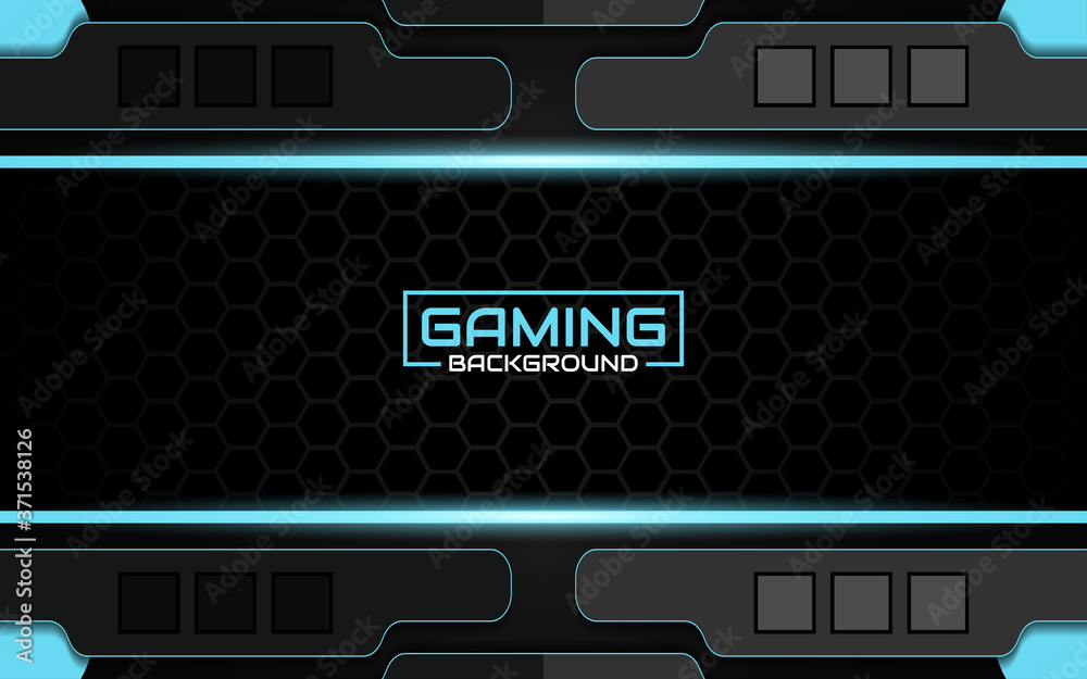 Abstract futuristic black and blue gaming background with modern esport ...