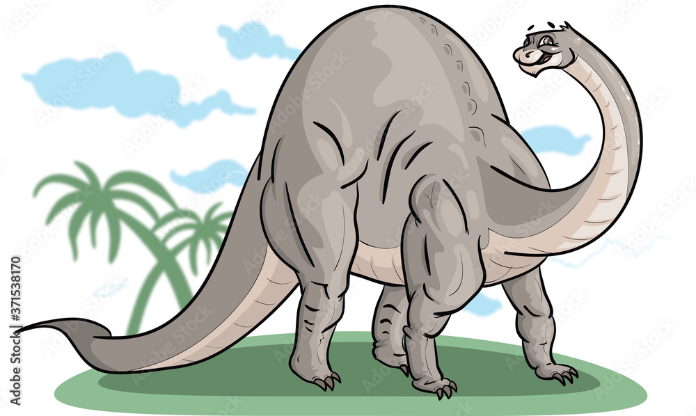 Brontosaurus Dinosaur Stock Illustration | Adobe Stock