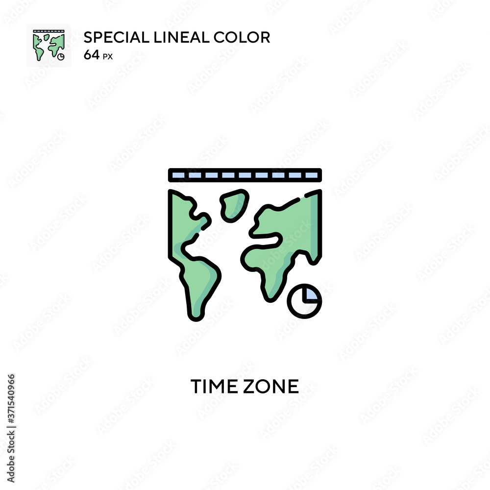 Time zone Special lineal color vector icon. Time zone icons for your ...