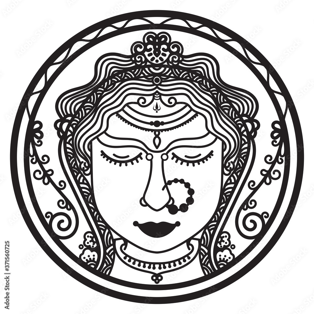 Illustrator drawing indian goddess KALI DEVI, character for traditional ...