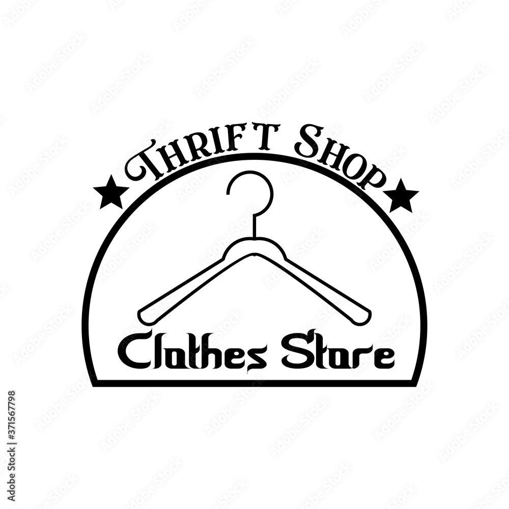 Simple Thrift Shop Logo for Thrift Shop or Clothes Store. Stock Vector ...