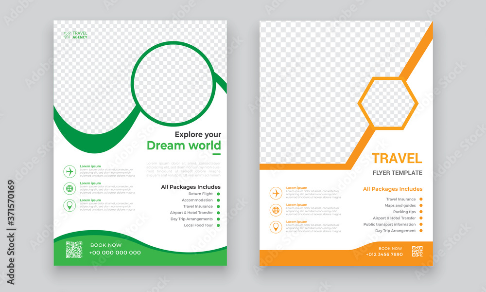 Travel Agency Flyer or Poster Design, Creative Template, Banner or ...