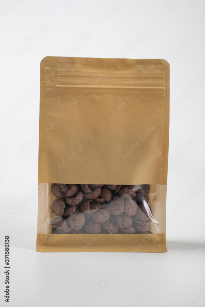 blank standing pouch mockup with transparent window Stock Photo | Adobe ...