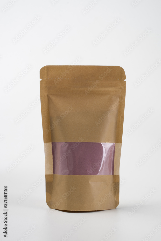 blank standing pouch mockup with transparent window Stock Photo | Adobe ...