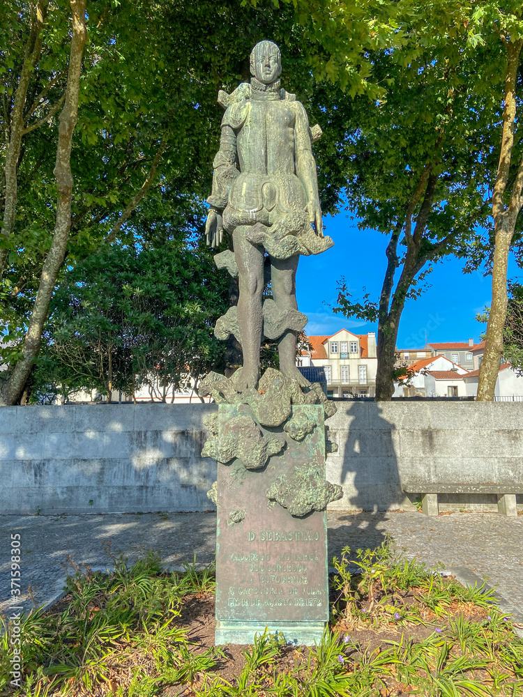 King Sebastian Statue, located at the Largo D. Sebastiao in Esposende ...