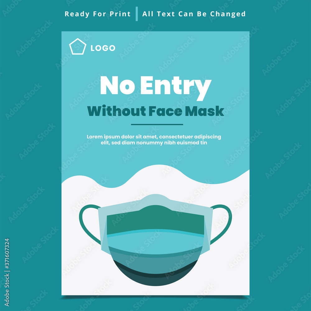 Poster template with medical mask preventions. Can be used at the ...