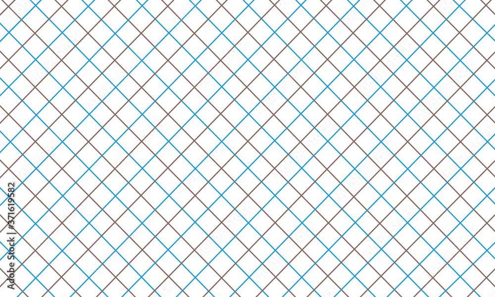 Blue and brown intersecting square lattice pattern on a white ...