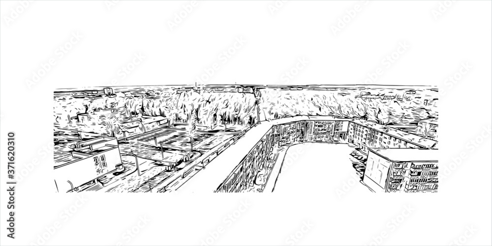 Building view with landmark of Angarsk is a city and the administrative ...