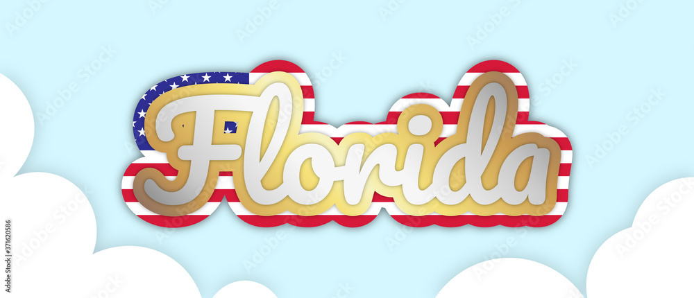 Vecteur Stock "Florida" banner, big bold stroke style text. Editable ...