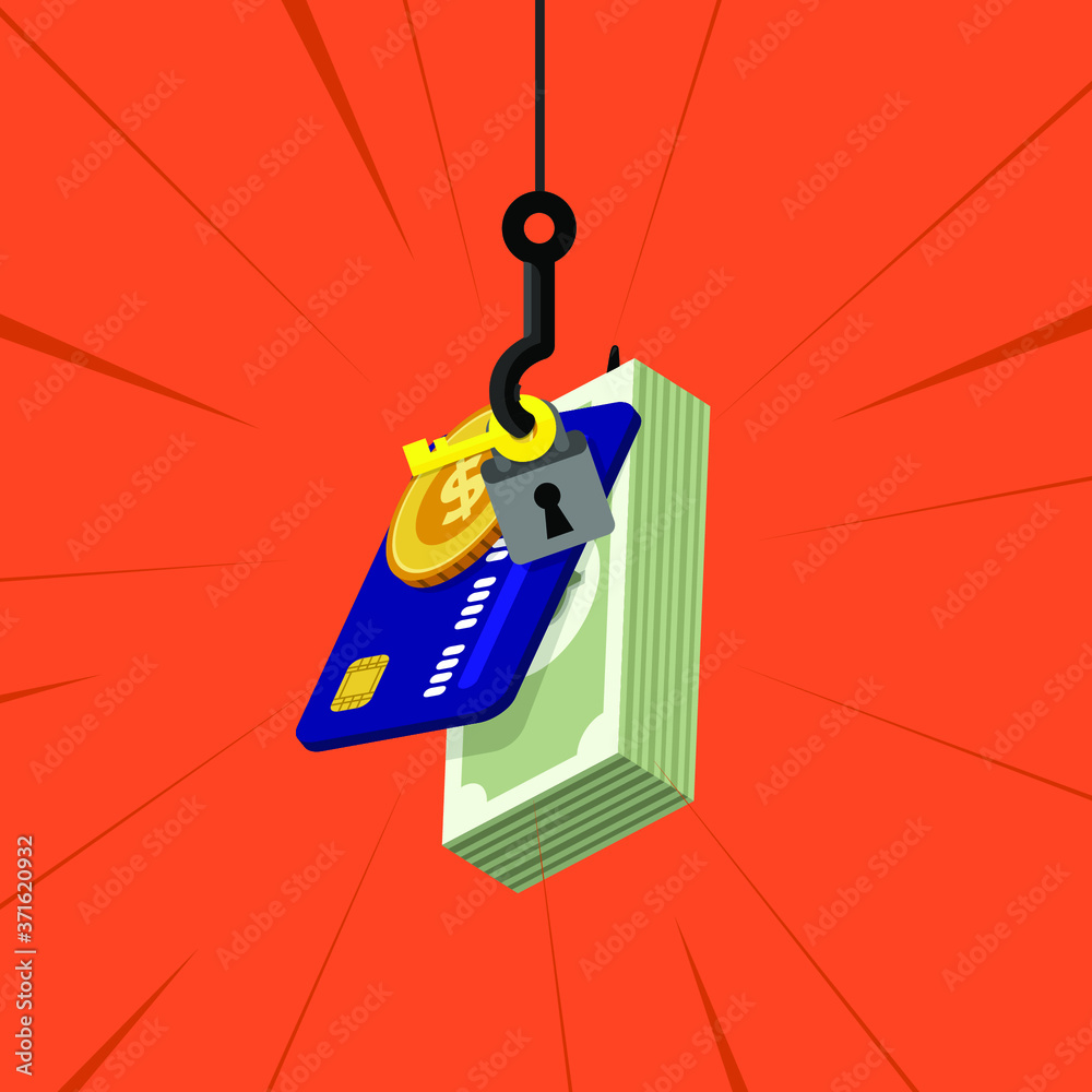 Hacker phishing personal data, vector concept. Hacking and fraud ...