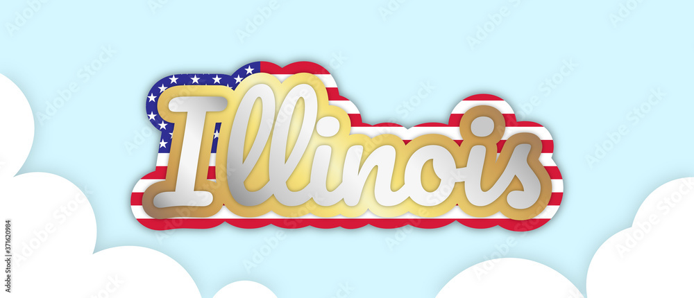 Vecteur Stock "Illinois" banner, big bold stroke style text. Editable ...