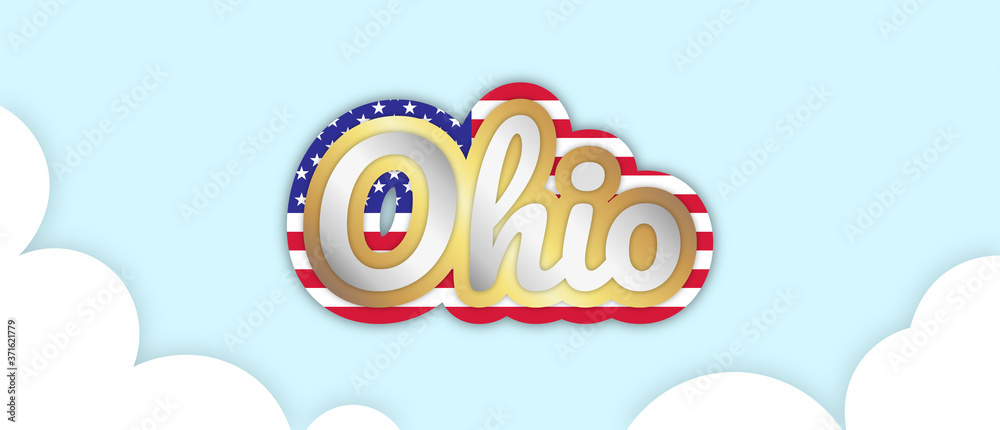 Vecteur Stock "Ohio" banner, big bold stroke style text. Editable ...