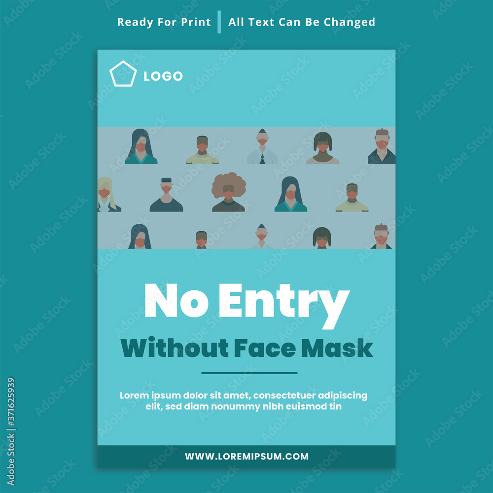 Poster template with medical mask preventions. Can be used at the ...