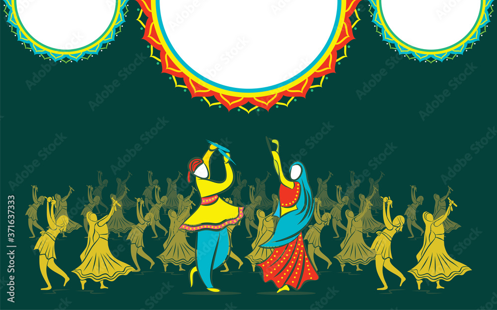 Navratri Graba mahotsav poster design Stock Vector | Adobe Stock