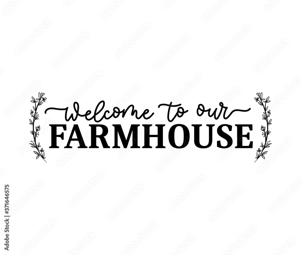 Welcome to our farmhouse poster or sign template with floral decor and ...