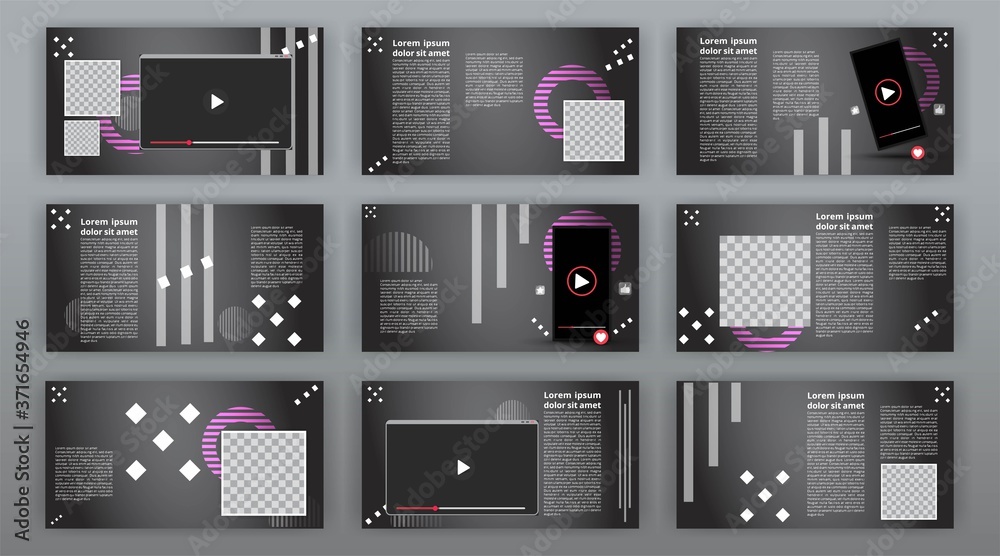 Trendy website templates, minimal presentation design. Multipurpose ...