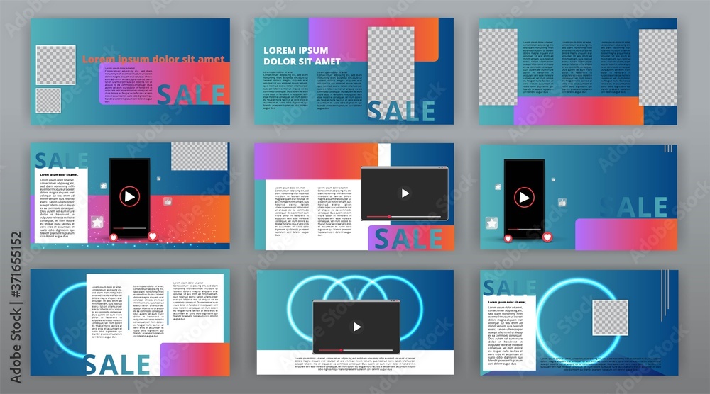 Trendy website templates, minimal presentation design. Multipurpose ...