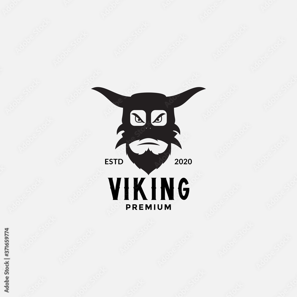 VIKING Scandinavia FACE HEAD ANGRY LOGO DESIGN Stock Vector | Adobe Stock