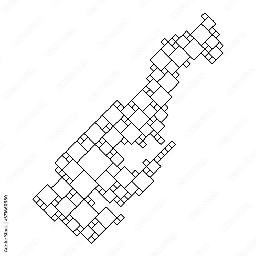 Monaco map from black pattern from a grid of squares of different sizes ...