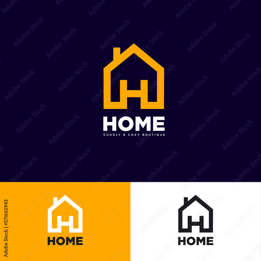 H letter monogram. The Letter H Inside the House Symbol. Home, House ...
