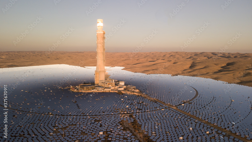 The Megalim solar power station in the Negev desert in Israel. The ...