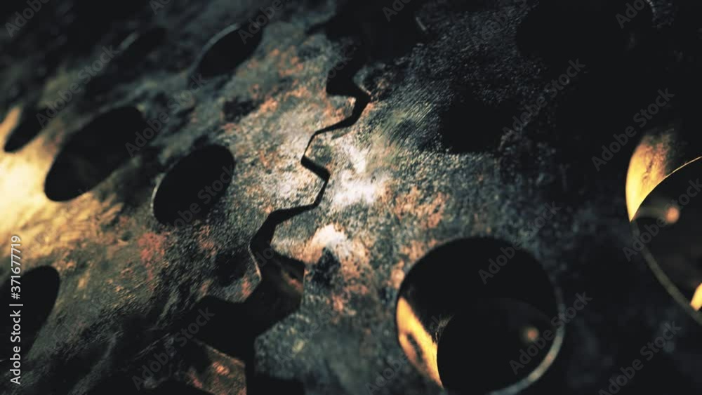 Background from rotating metal mechanisms Stock Video | Adobe Stock