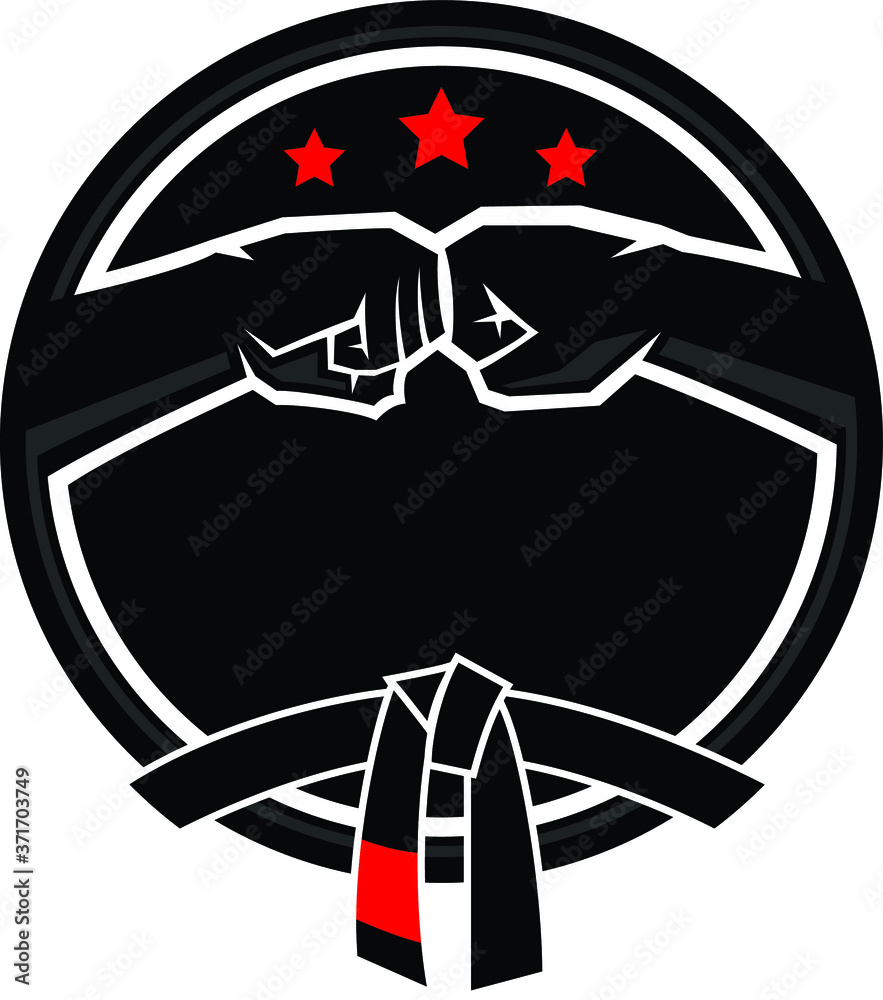 Vetor de Martial Art Jiu Jitsu Logo Design do Stock | Adobe Stock