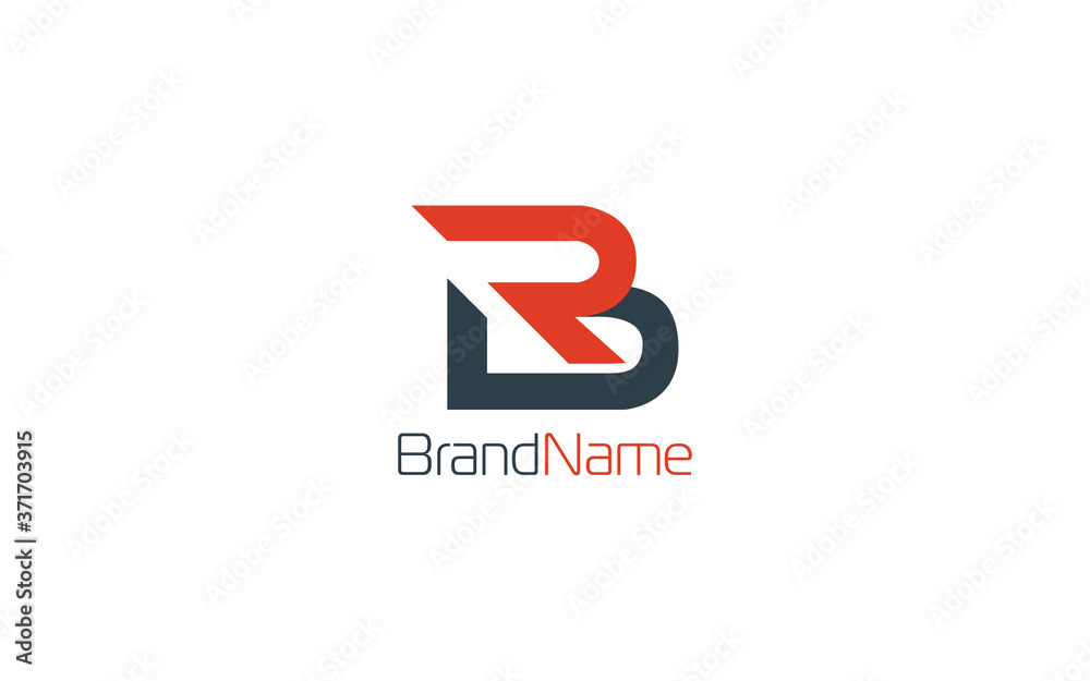 Letter B and R logo formed with simple and modern shape Stock Vector ...