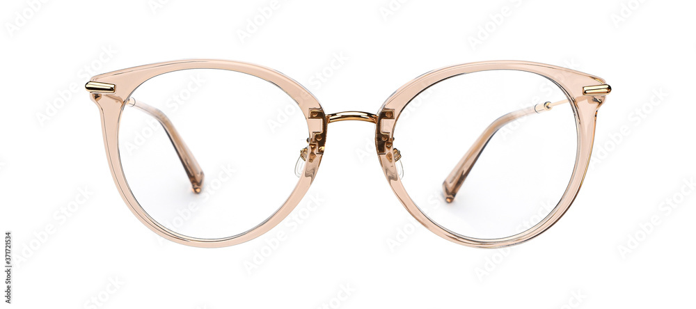 Female glasses front view isolated on white background Stock Photo ...