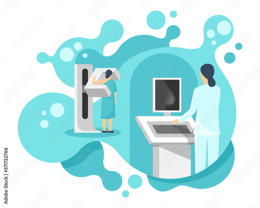 Mammogram - breast diagnosis and screening - creative vector ...