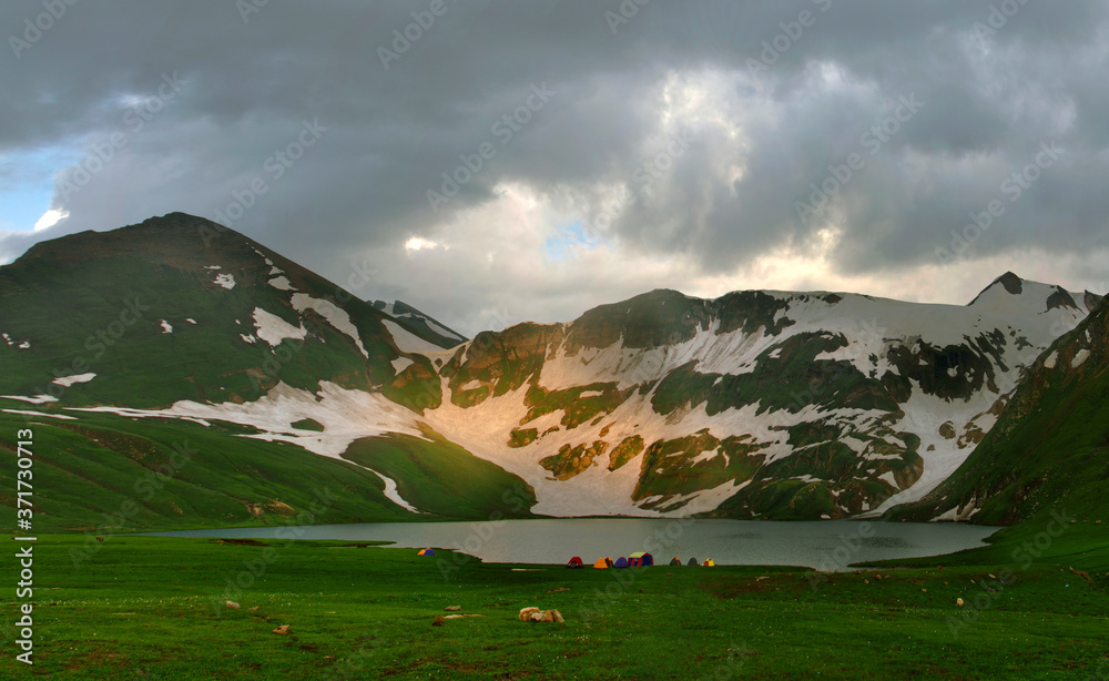 dodipat sar lake with clouds and sky in kaghan valley , Khyber ...