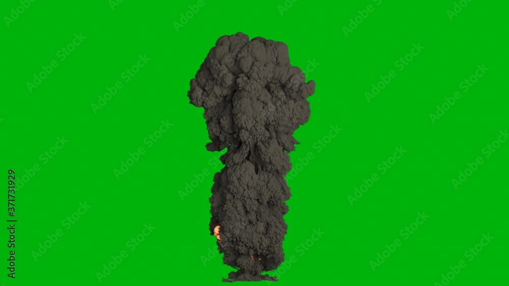 An explosion with black, thick, billowing smoke. Explosion with black ...