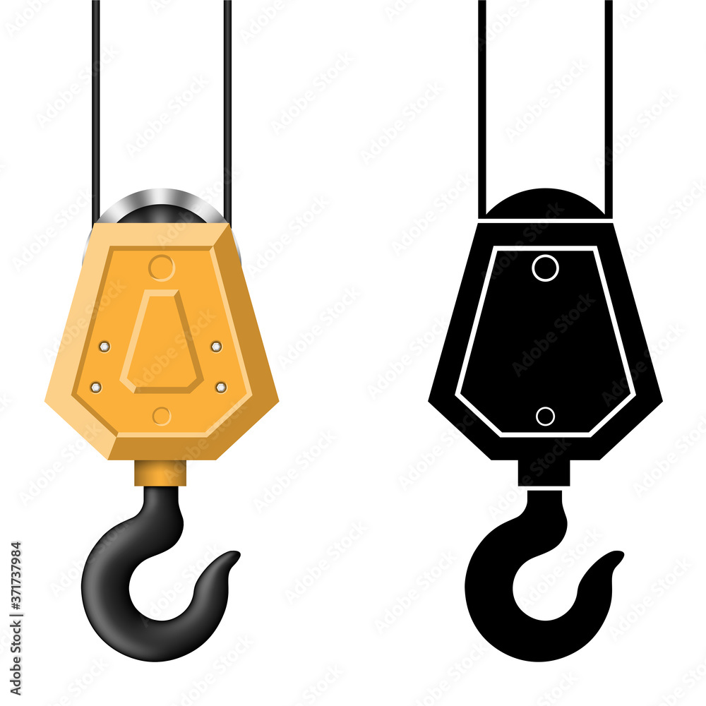 Crane hook isolated on white background realistic vector illustration ...