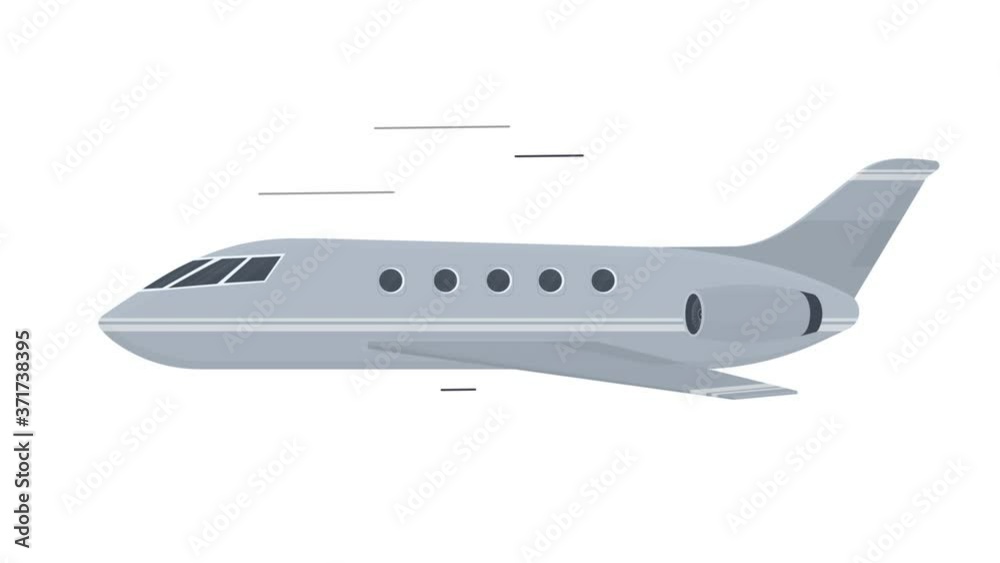 Private jet. Commercial aircraft animation, alpha channel enabled ...
