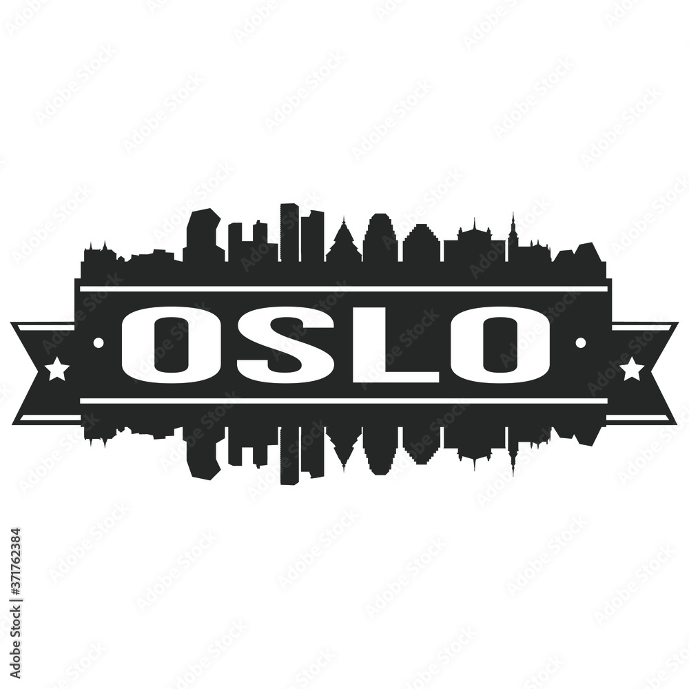 Oslo Skyline Stamp Silhouette City Design Vector Art Badge. Stock ...