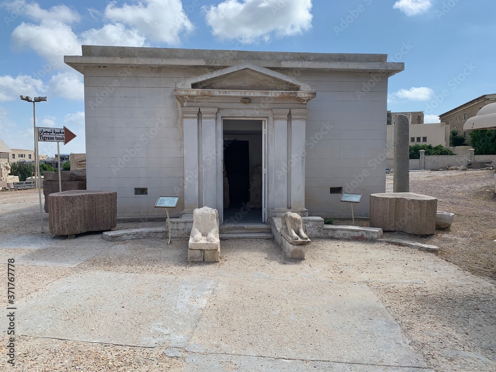 Tigran tomb at Alexandria. The rebuilt Tigran tomb at the site of Kom ...