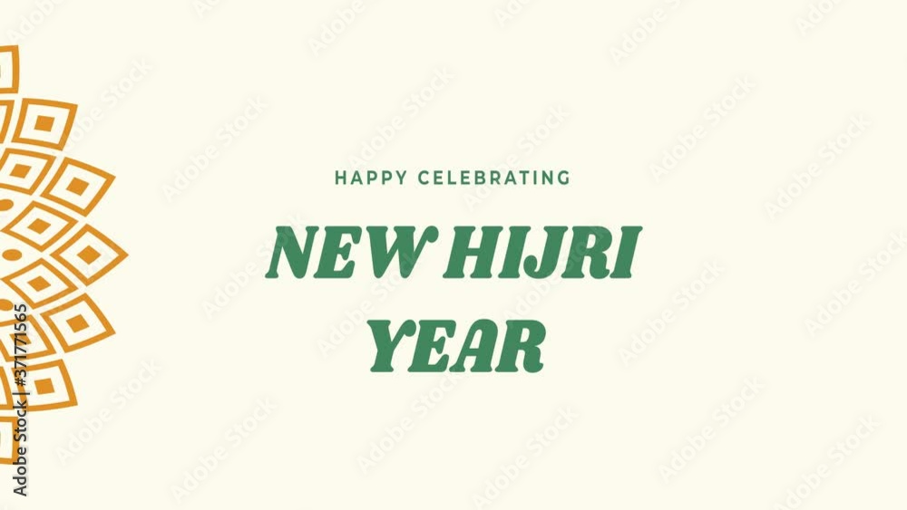 Motion graphic of happy new Hijri year 1442 greeting in 4k size. Happy ...