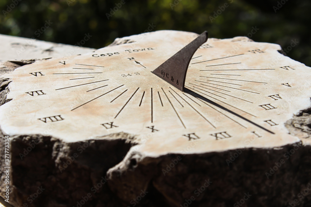 Sundial with Roman numerals Stock Photo | Adobe Stock