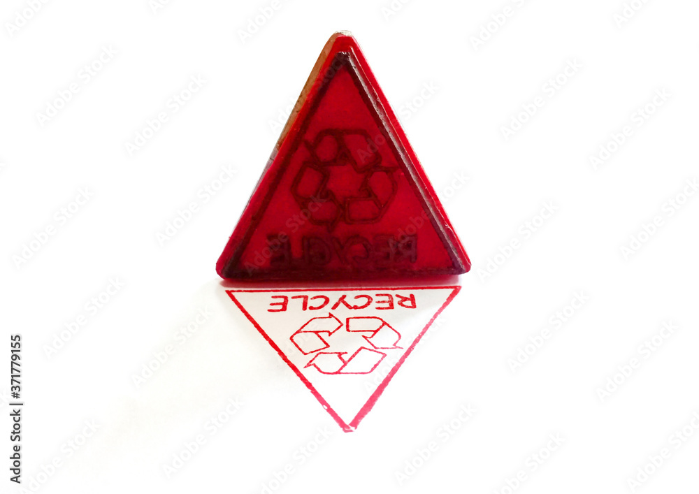 Rubble stamp and red recycle symbol stamp on a white background. Stock ...