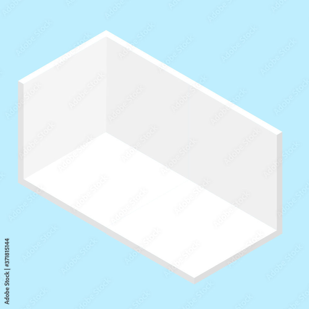 Empty room in isometric.Flat 3D vector illustration.Rectangular empty ...